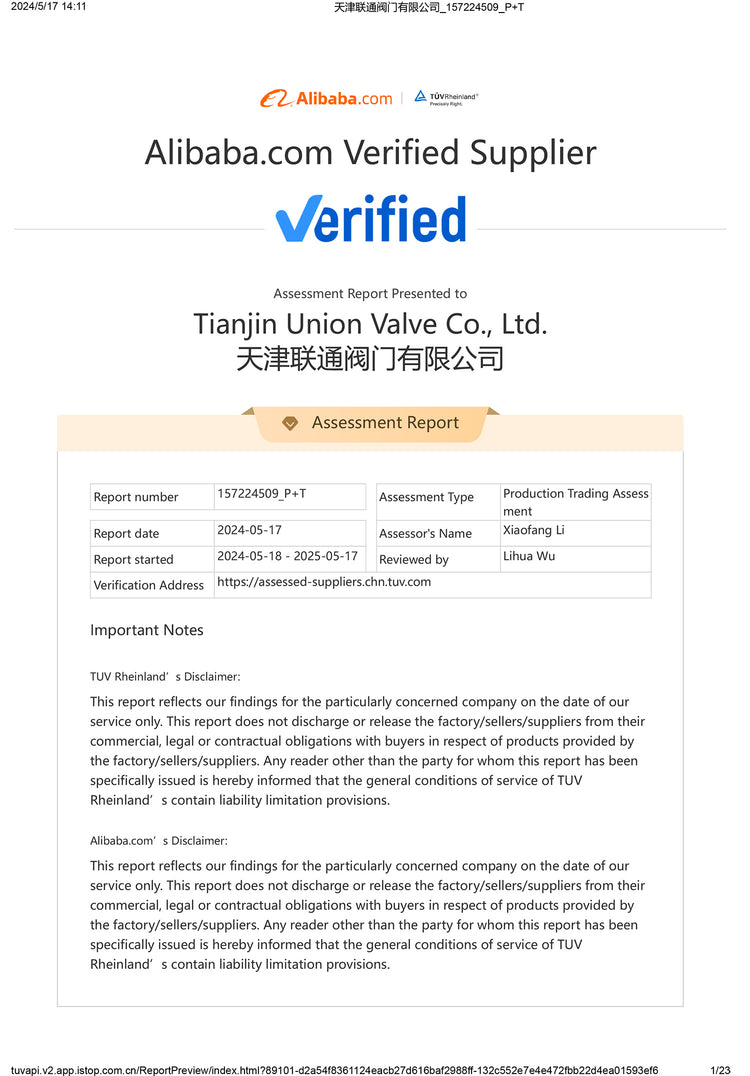 Tianjin Union Valve Co., Ltd – UNION VALVE